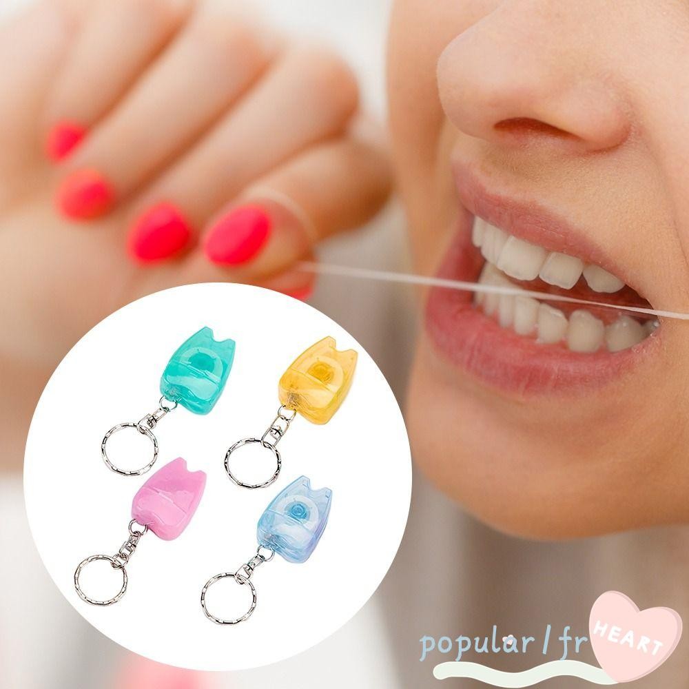 POPULAR1 Flat Line Tooth Keychain, 15M Hygiene Health Floss, Cleaning ...