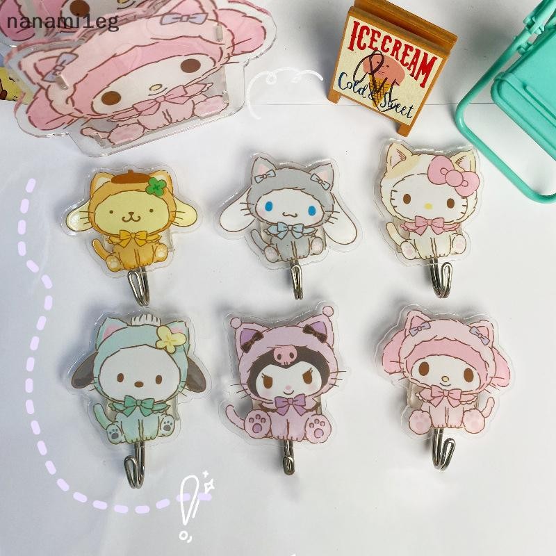 New Kawaii Hello Kitty Hook Cartoon Sanrio Cute Dormitory Bathroom Kitchen Hanging Clothes Towel ...