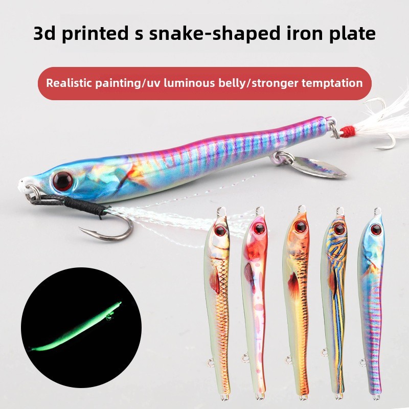 Realistic Jig Lead Fish 3D Printed Luminous Jig Fast/Slow Jig Lure Boat Fishing Metal Lure ...
