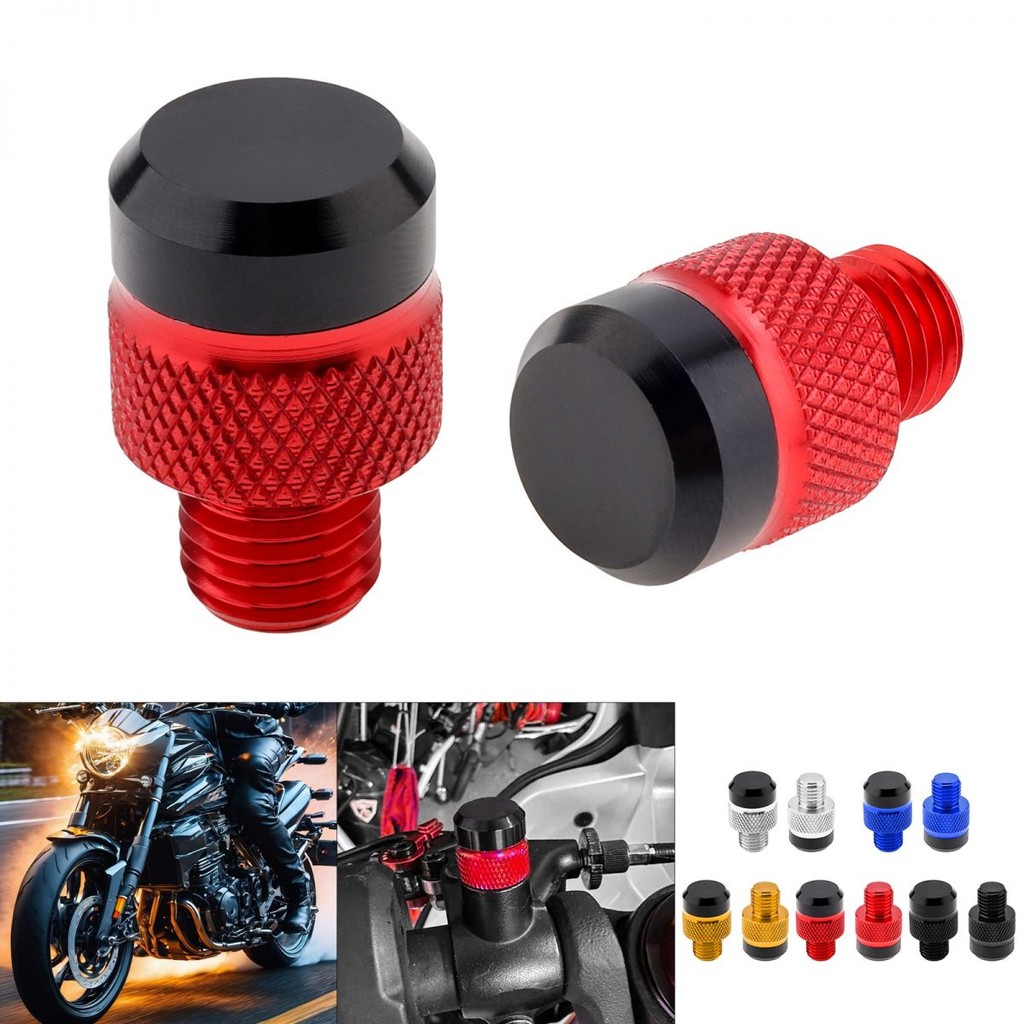 1 Pair M10 x 1.25 Clockwise CNC Aluminum Alloy Mirror Hole Plug for ...