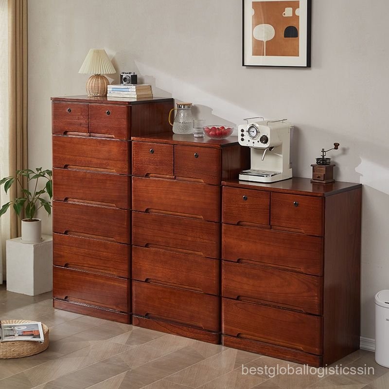 Solid Wood Narrow Drawer Storage Cabinet Wooden Cabinet Small Chest of ...