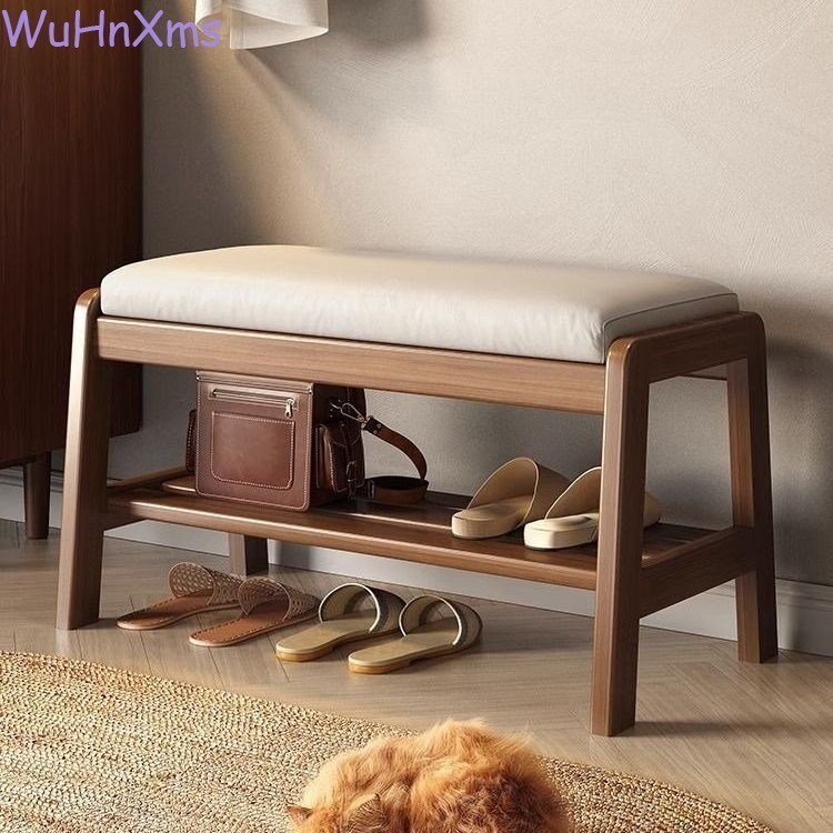 Shoe Bench Nordic Solid Wood Testing Stool Home Rack Style Cabinet ...