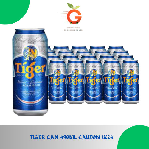 [GreenshineSg] Tiger Beer 490ml x 24 | Shopee Singapore