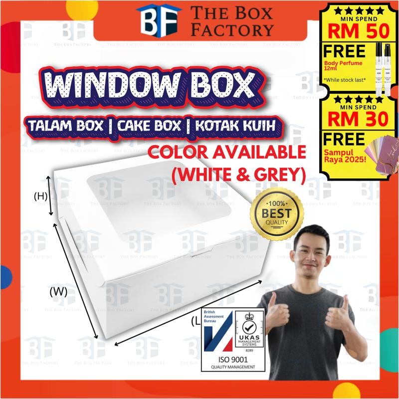[Ready Made]Window Cake Box Folding Box with Window Kotak Kuih Talam ...