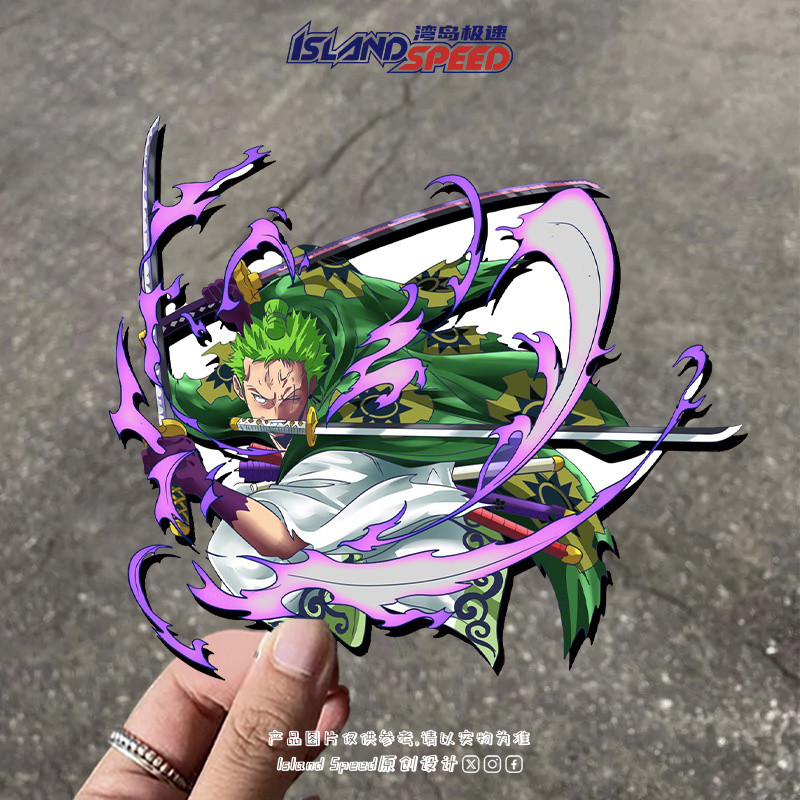 One Piece Roronoa Zoro Anime Car Sticker - Waterproof Vinyl Decal for ...