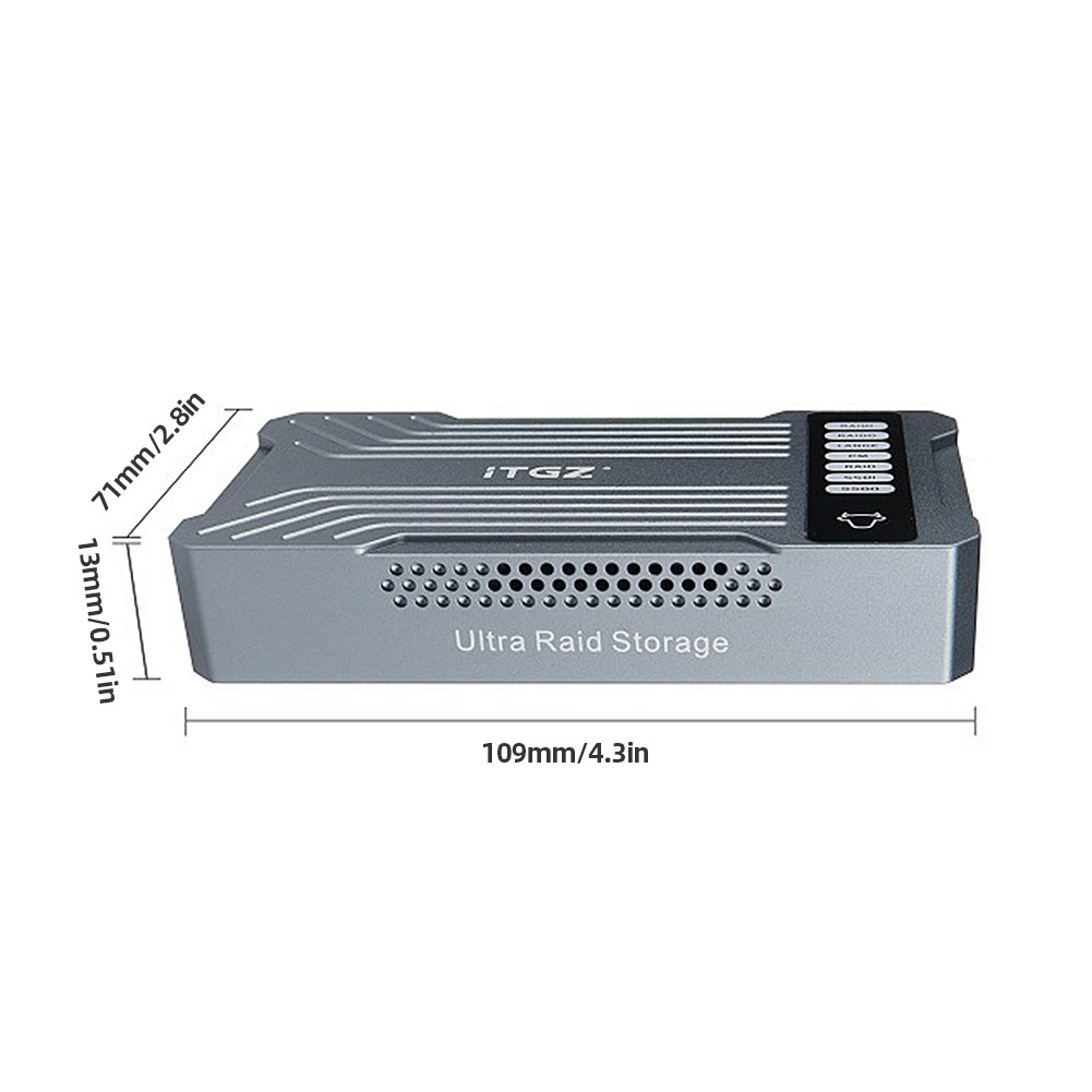 M.2 NVME SSD RAID Case HDD Solid State Case 20Gbps Dual Bay Array ...