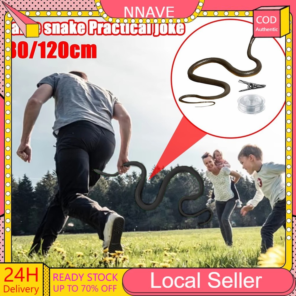 Soft Fake Snakes Rubber Snake Realistic 80/120cm Scary Snake Prank with ...