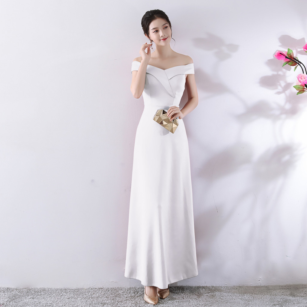 Fashion A Line Host Formal Prom Gown Women One Shoulder Long Birthday ...