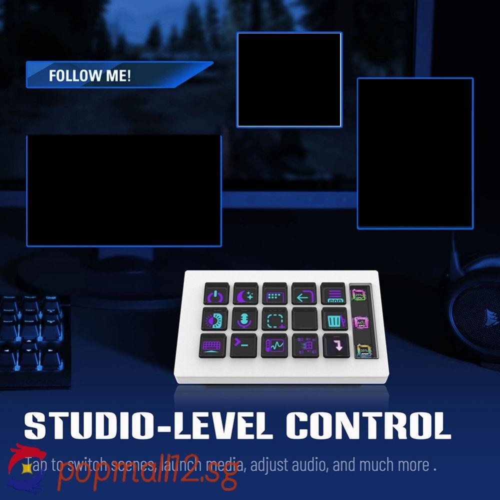 Ergonomic Design For Stream Deck Keyboard with Customizable Buttons for ...
