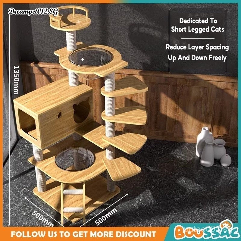BOUSSAC Cat Climbing Frame Cat Nest Cat Tree Integrated Space Module ...