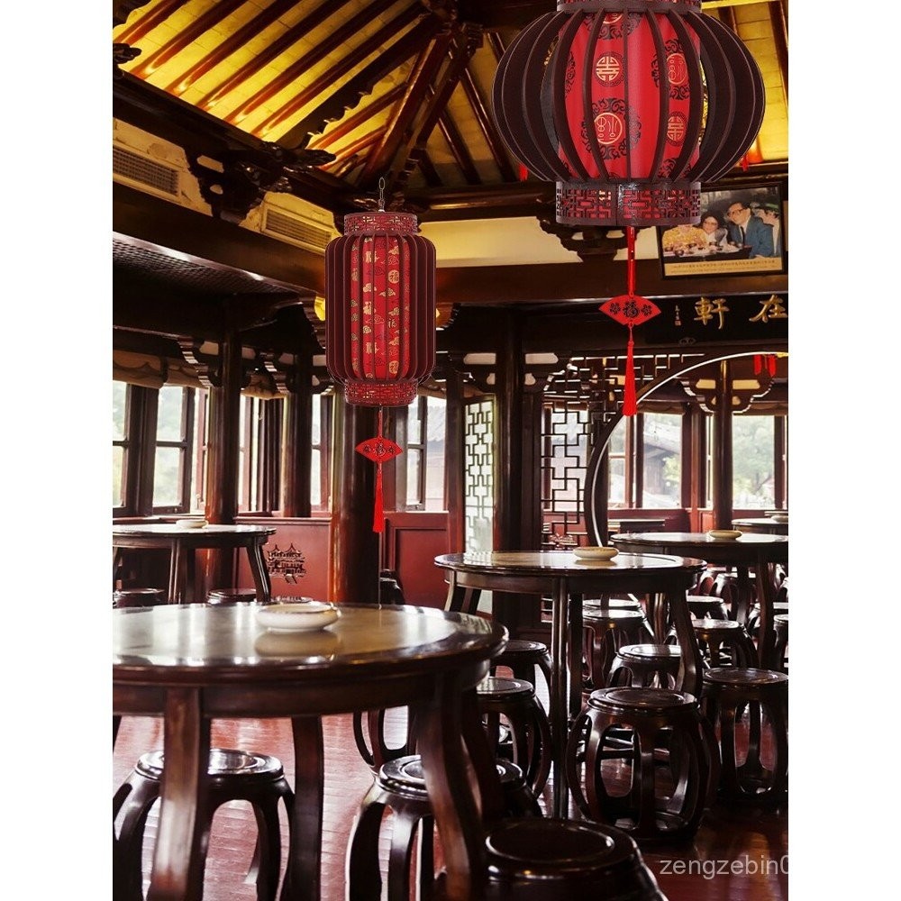 Solid Wood Rotating Lantern Living Room Balcony Courtyard Door ...