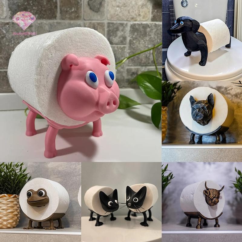 BTYB> Pig Toilet Roll Holder, Frog Toilet Paper Roll Holder, 3D Printed ...