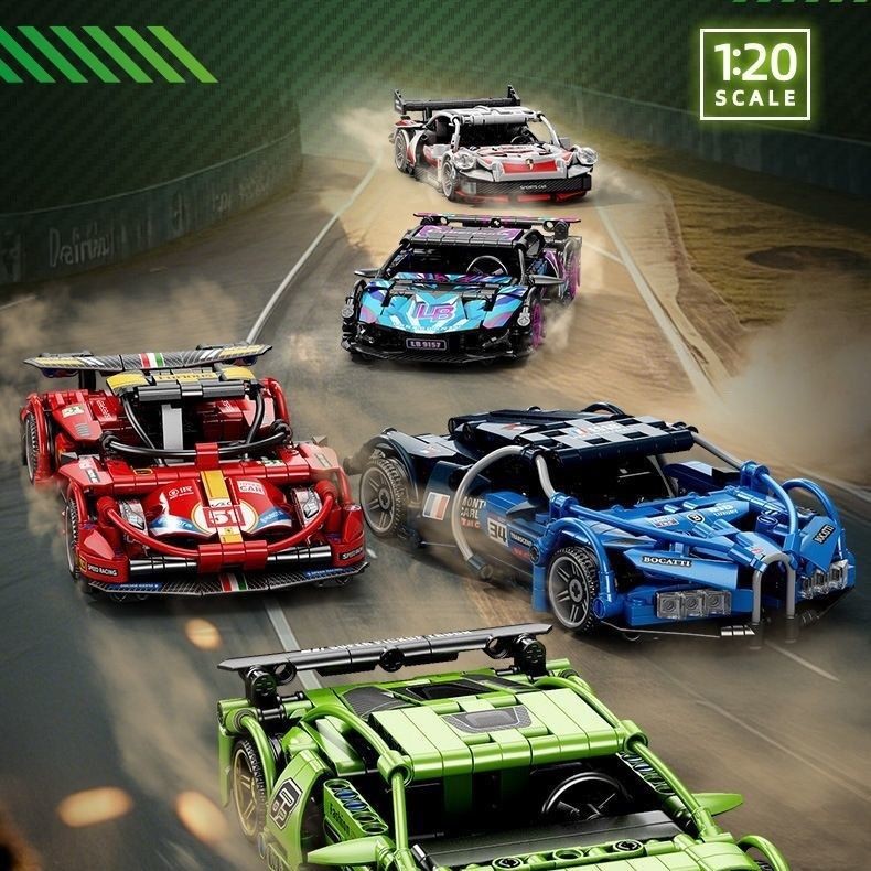 Lego Compatible Lego Racing Car Assembly Technology Pull Back Building ...