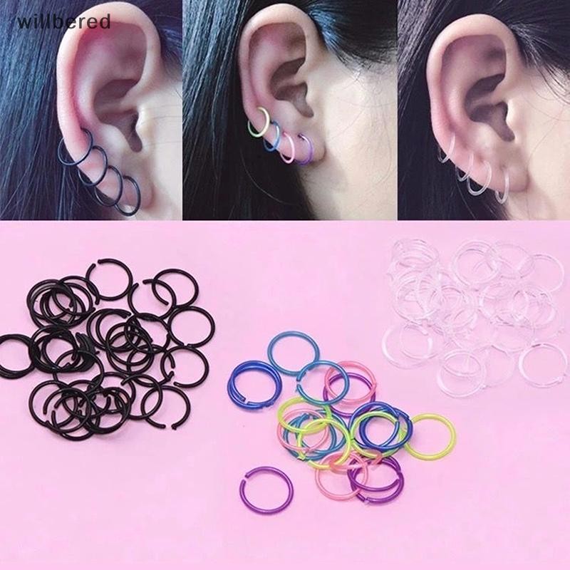 willbered 30 Pcs/box Women Vintage Round Resin Hoop Earrings Colorful ...