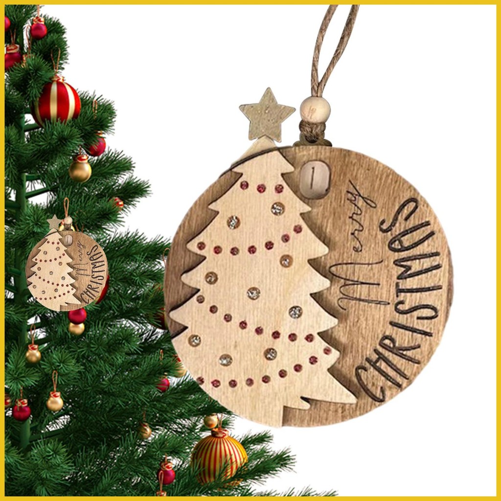 Countdown Sliding Christmas Ornament 3D Elk Pendant Christmas Tree ...