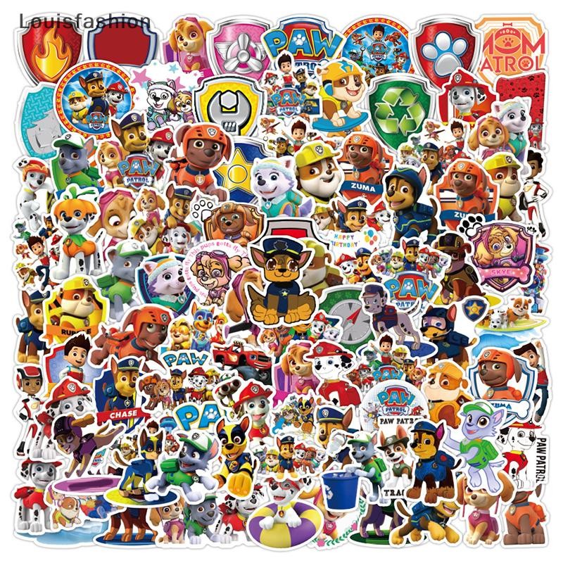 Louisfashion 50/100PCS PAW Patrol Sticker Chase Skye Rocky Marshall ...