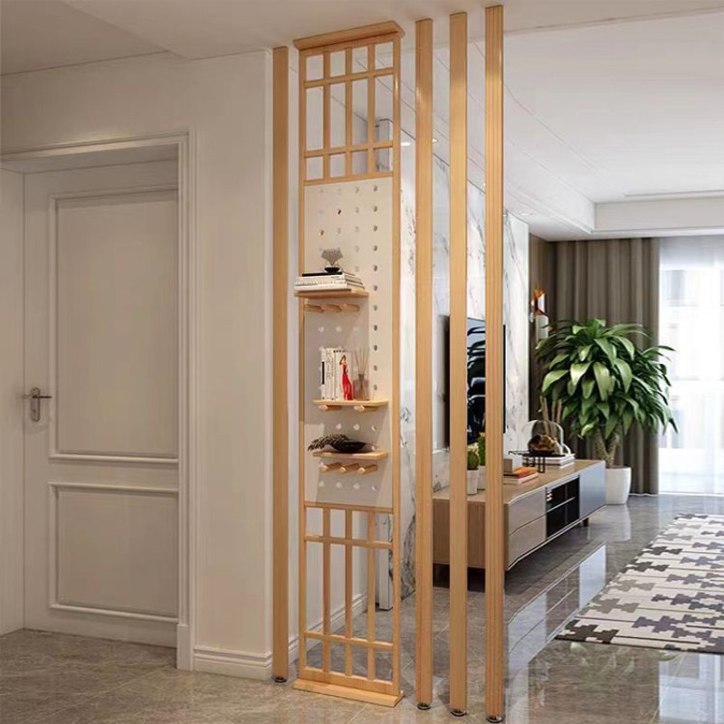 Nordic Solid Wood Entrance Partition divider Column Grille Screen ...