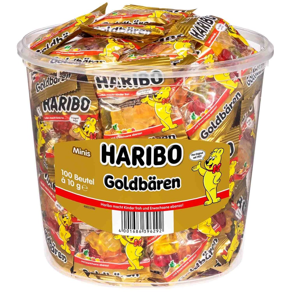 HARIBO Mini Gold Bear Bucket 980g (Pack of 100) | Shopee Singapore