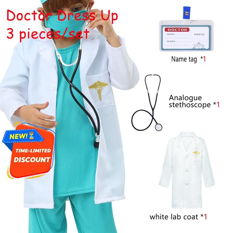 Boys Girls Doctor Costume Nurse Uniforms Surgical Uniforms Role-Playing ...