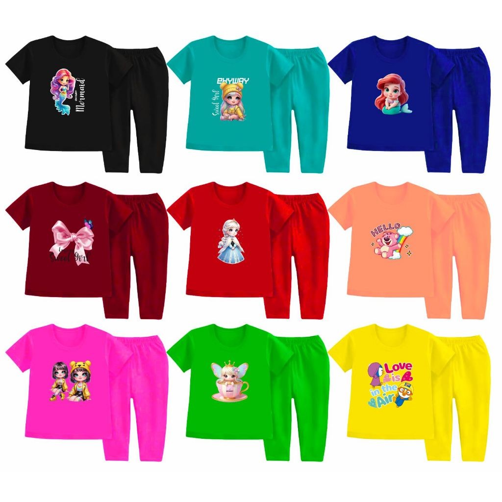 RT56ZC BUSINESS PACKAGE 6 SETS 100K GIRLS' SET LONG PANTS (CP) | Shopee ...