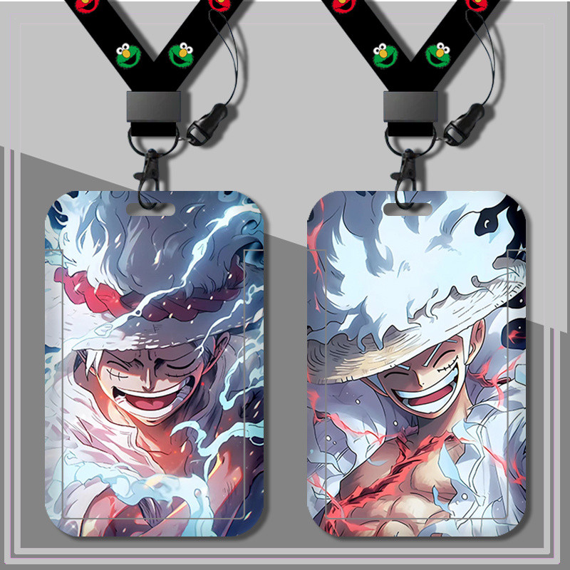 One Piece Gear5 Nika Luffy Name Tag Card Holder Keychain with Lanyard ...