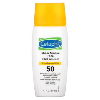 Cetaphil, Sheer Mineral Face Liquid Sunscreen, SPF 50, 1.7 fl oz (50 ml ...