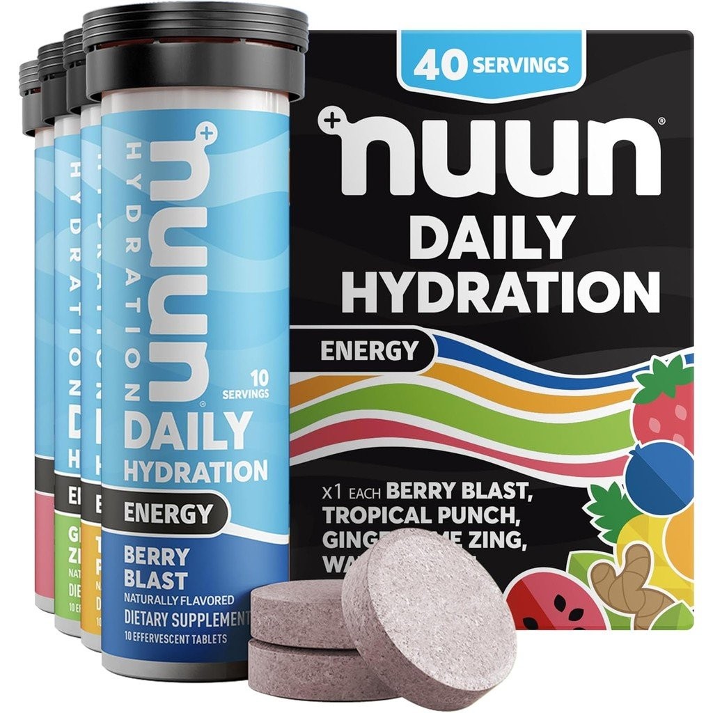 Nuun Hydration Energy Electrolyte Tablets with Caffeine, B Vitamins and ...