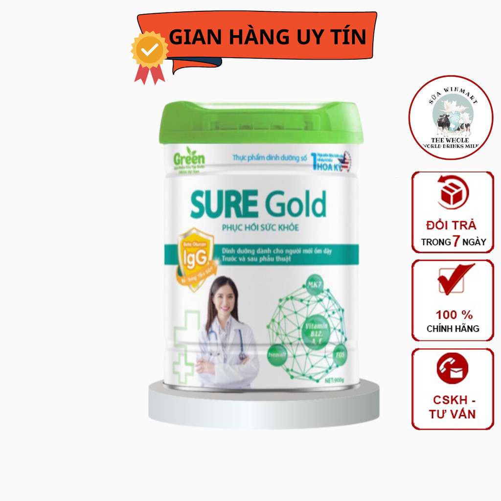 Green Milk Sure Gold health recovery powdered Milk 900gr for people who ...