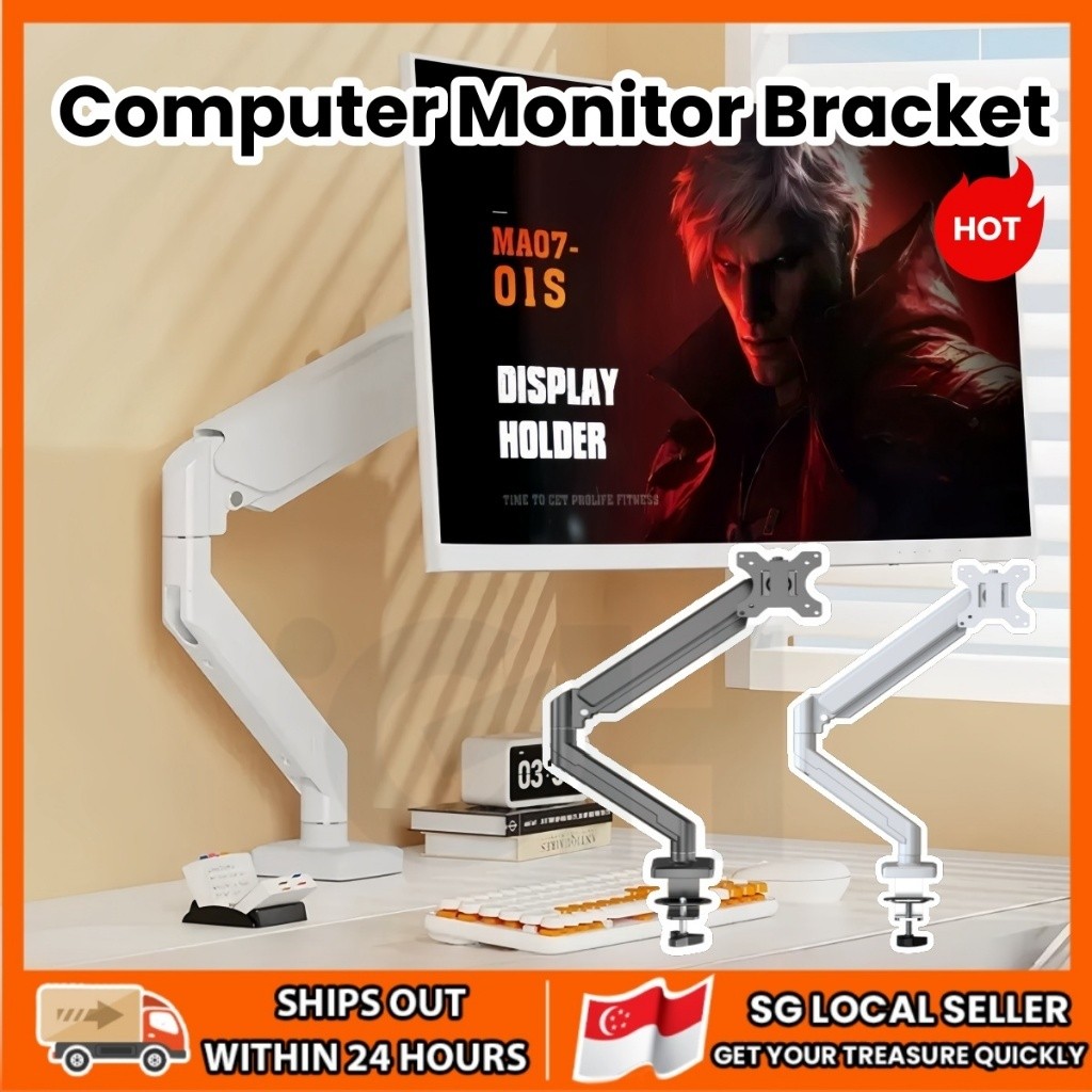 SG Stock Computer Monitor Bracket Adjustable Monitor Arm Computer Stand ...