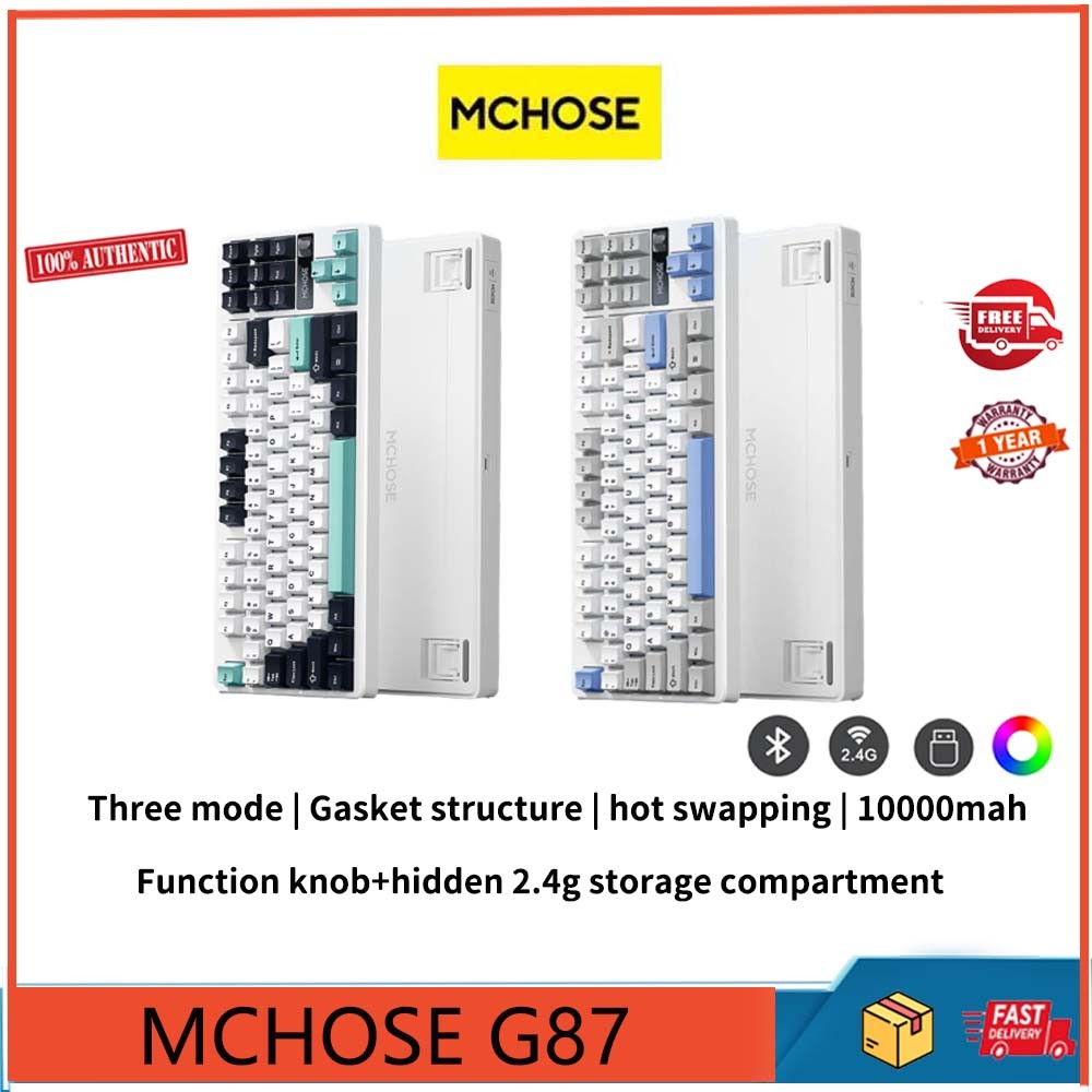 MCHOSE G87 three mode customized mechanical keyboard, gastet structure ...