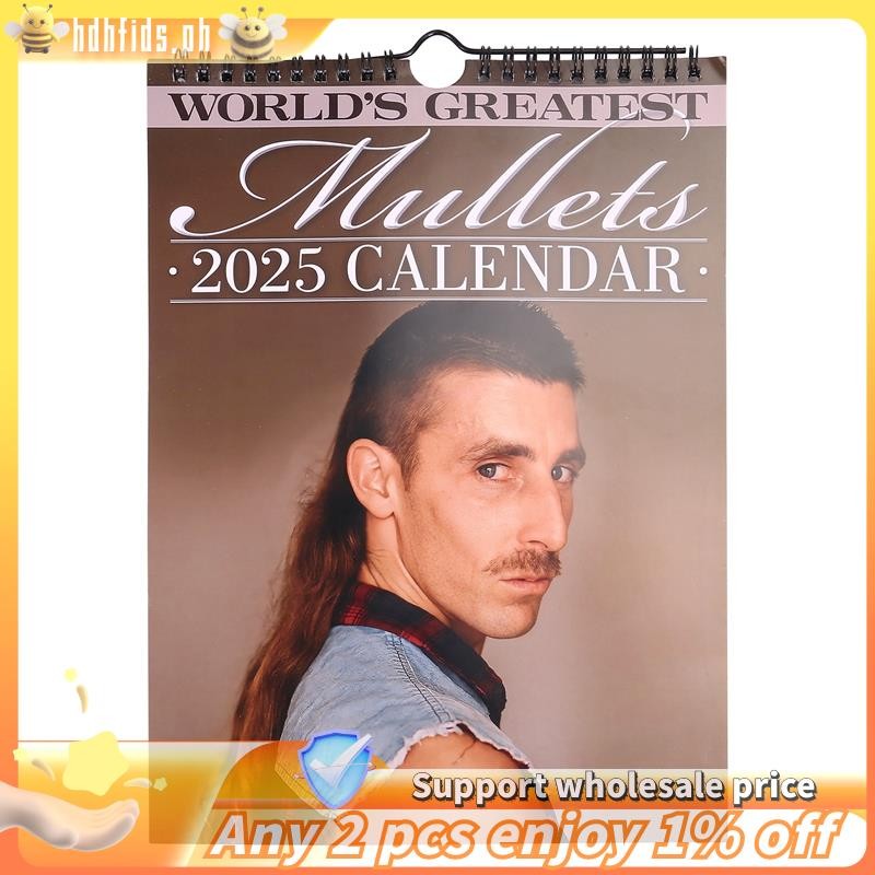 2025 Wall Monthly Calendar World'S Greatest Mullets Hanging Calendrier ...