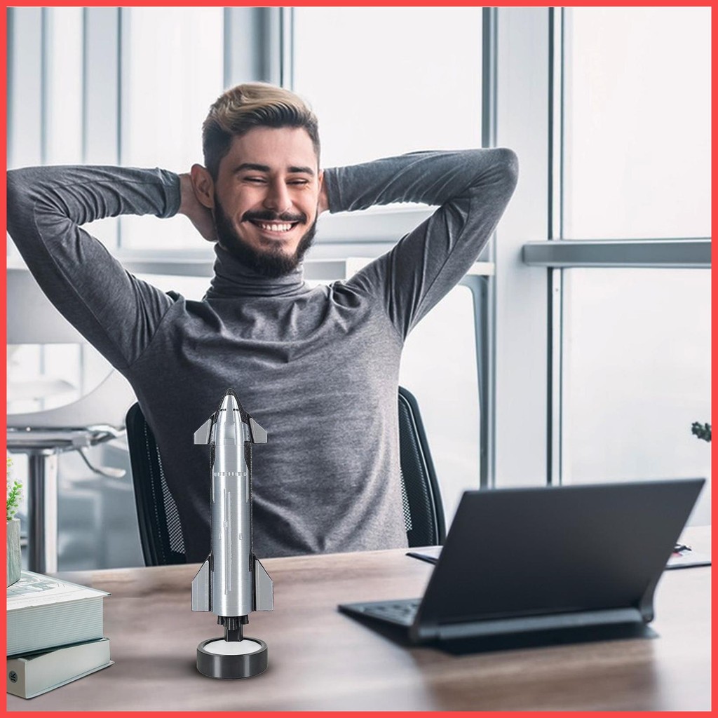 Starship Model Kit Flame Effect Rocket Model LED Light Starship Model ...