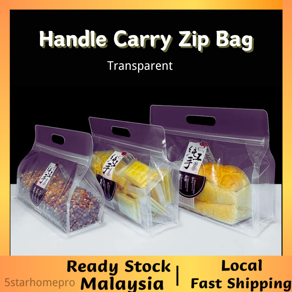 PET PE Zip-Lock Clear Transparent Handle Hand Carry Packaging Bag Air ...