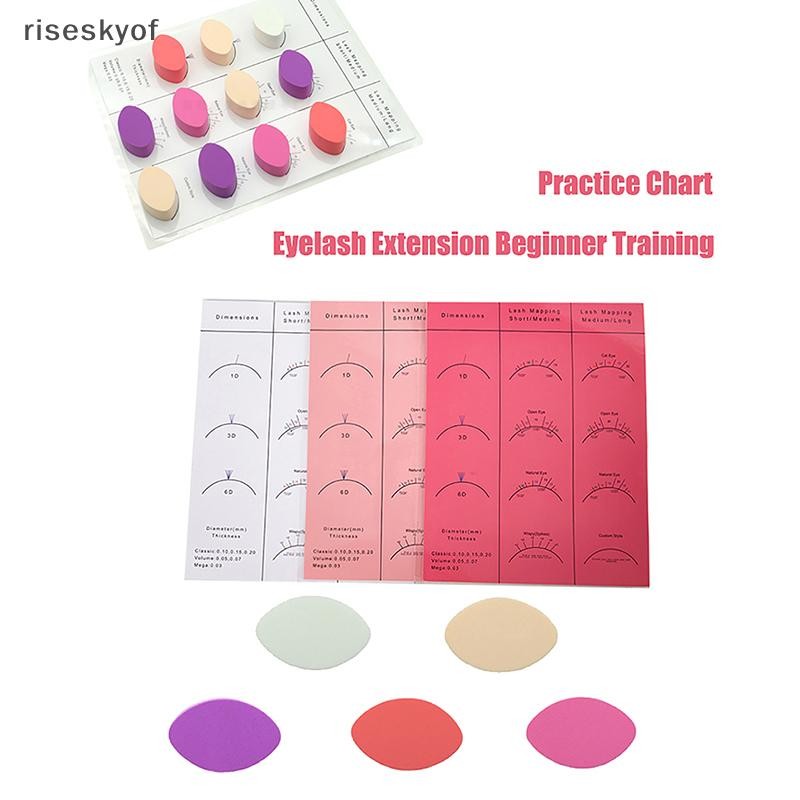riseskyof Beginner Lash Chart Wispy Lashes Practice Chart Eye Shape ...