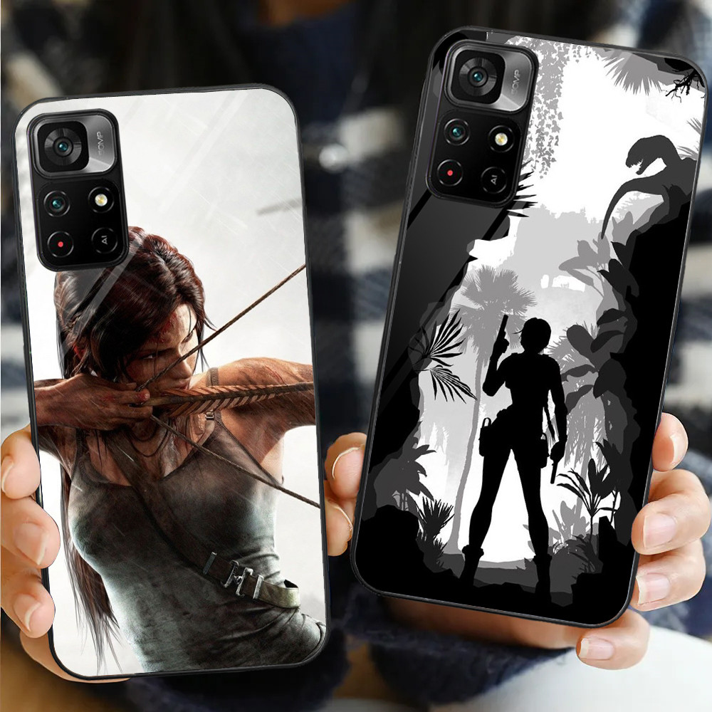 Lara Croft Tomb Raider Glass Phone Case For Xiaomi POCO F3 F4 F5 M3 M4 ...