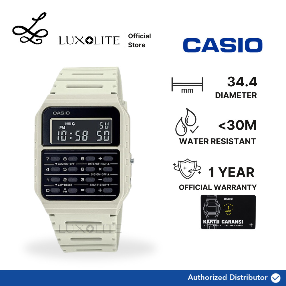 [Luxolite] Casio CA-53 White Data Bank Digital Quartz Resin Unisex ...