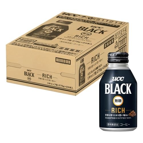 UCC BLACK Unsweetened RICH Canned Coffee 275g x 24 cans [Iced Coffee ...