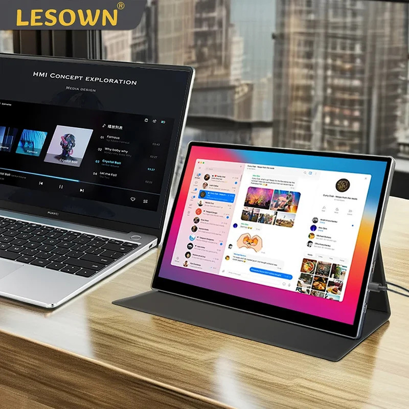 LESOWN 10.5 inch Portable Monitor 1280P IPS FHD 100%sRGB 1500:1 Touch ...