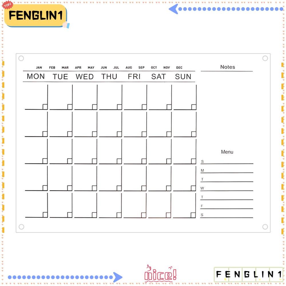 FENGLIN Monthly Calendar, Acrylic Wall Mounted Whiteboard, Memo ...
