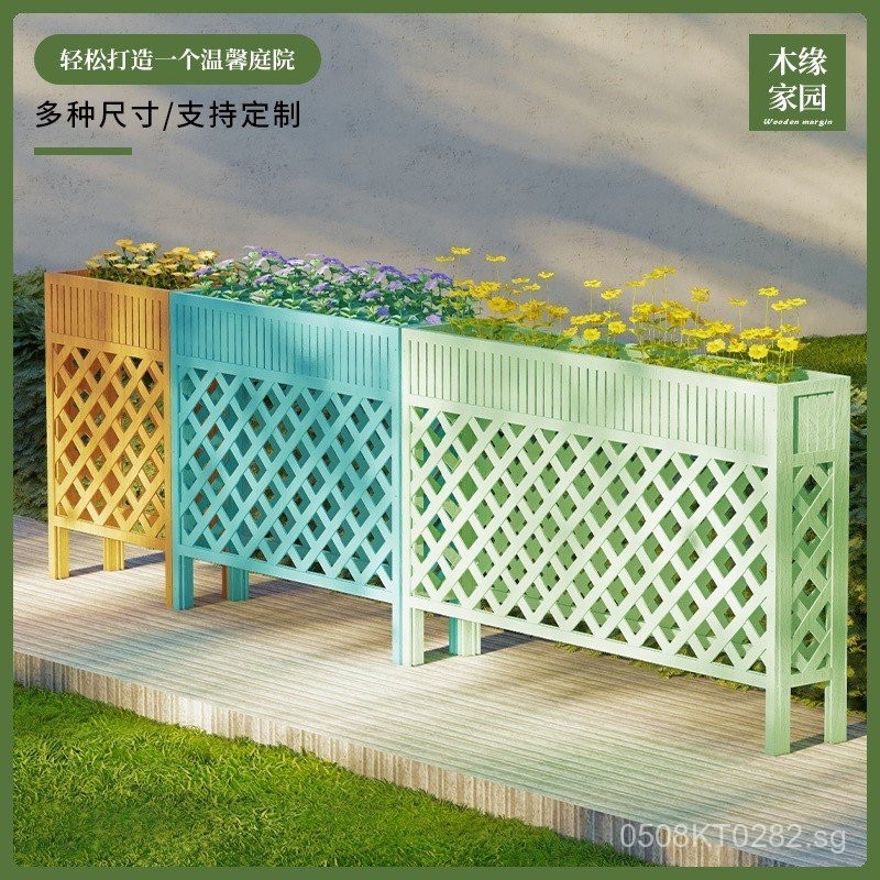 Garden Wall Planter Box Outdoor Flower Pot Stand Fence Anti-Corrosion ...