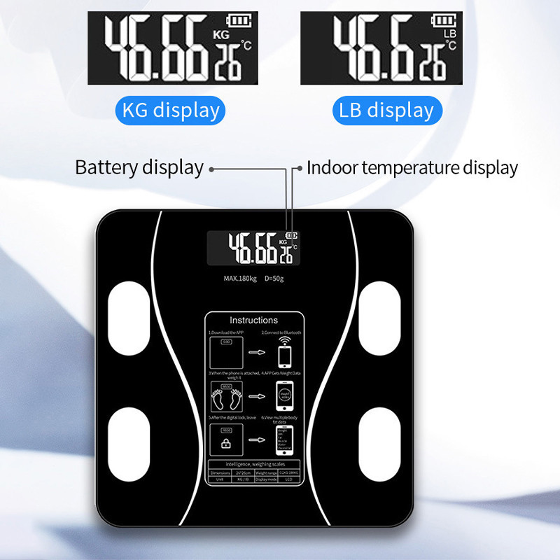 Home Bluetooth Smart Electronic Body Weight Scale Health Monitoring ...