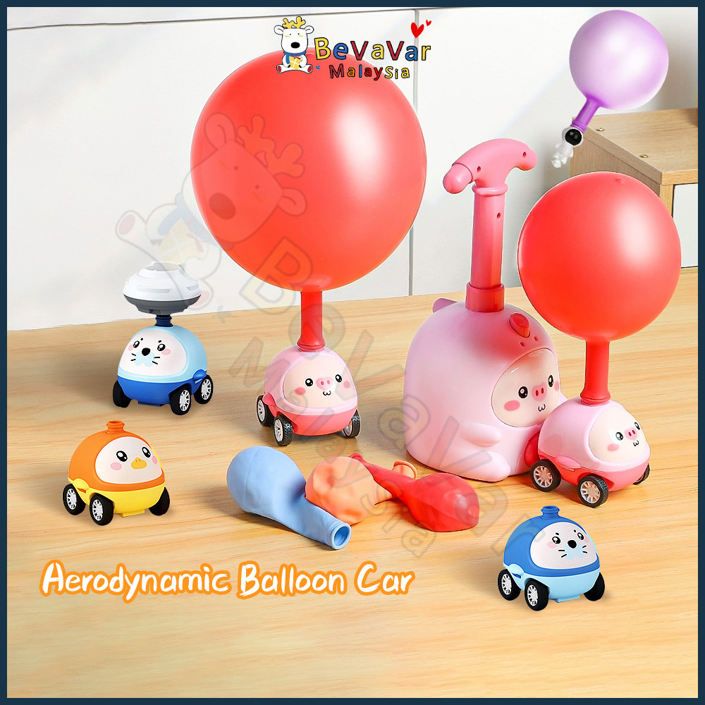Bevavar Aerodynamic Balloon Car Toys Cute Small Car Toys with Balloon ...