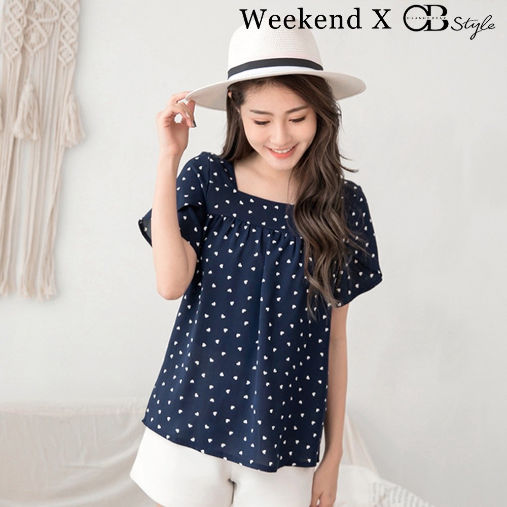 Weekend X Ob Design Casual Cute Women Clothes Hearts Print Loose ...
