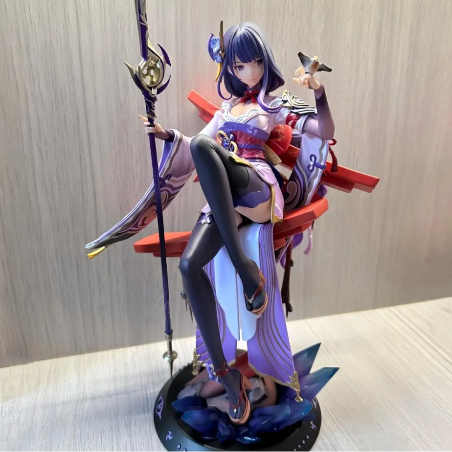 33CM Genshin Impact Raiden Shogun Girl Figure Sitting Posture Model ...