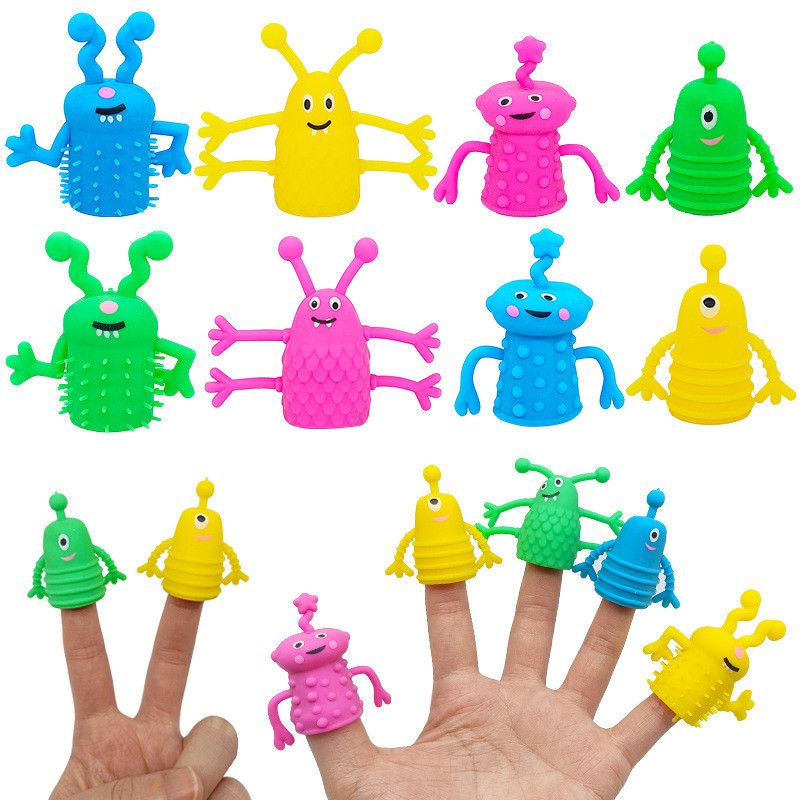 Finger Cots Emoticon Animal Finger Puppets Finger tpr Finger Cots Soft ...