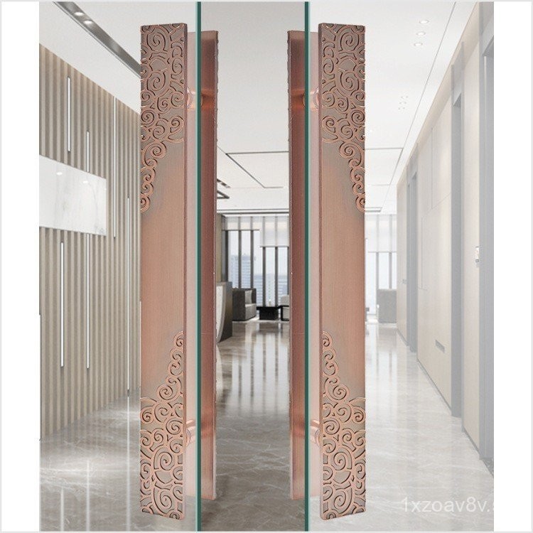 Glass Door Handle Antique Hotel Shops Bronze Main Door Handle LOGO ...