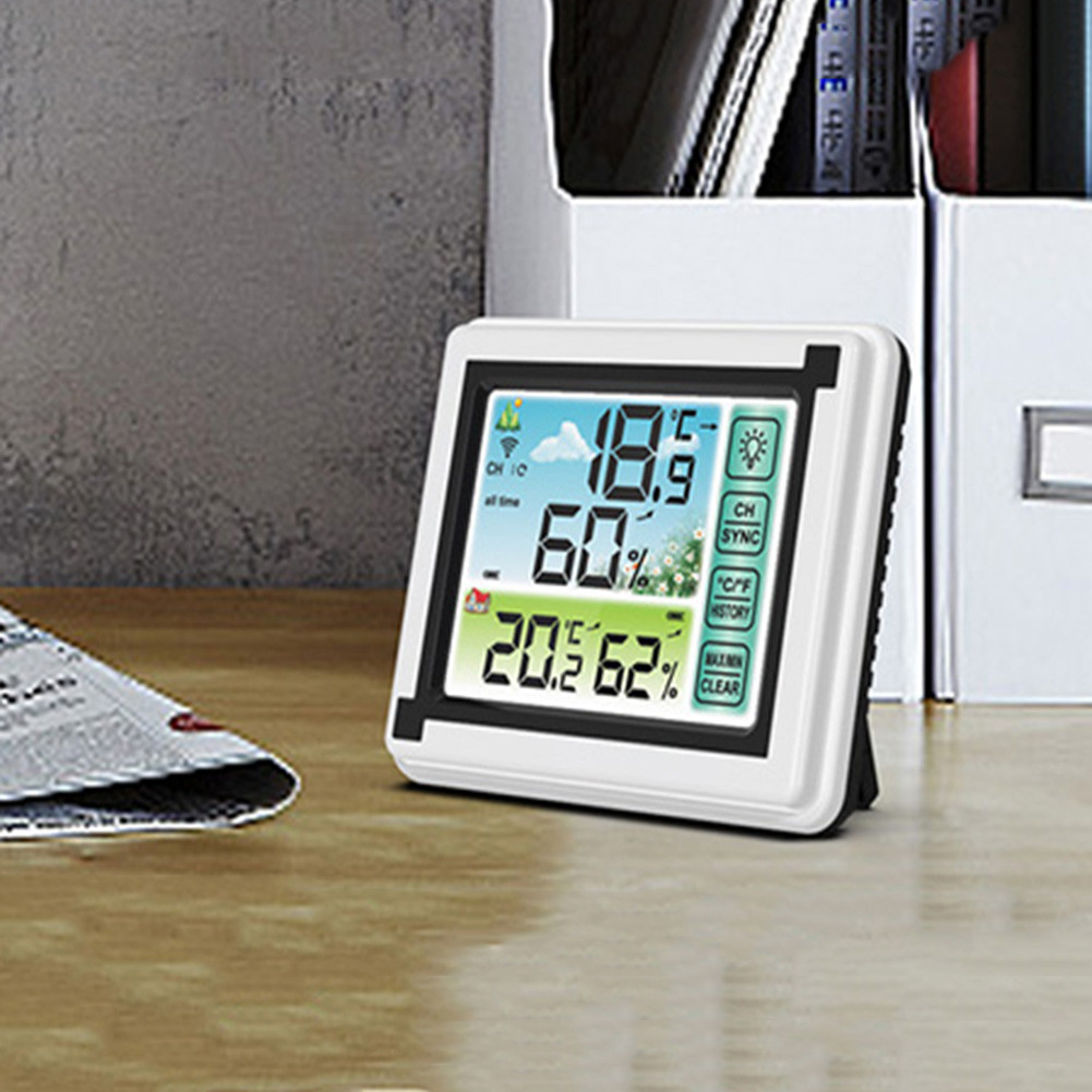 Wireless Remote Sensor Weather Station Touch Screen Temperature ...