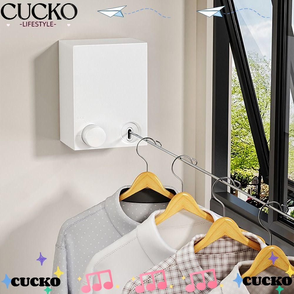 CUCKO Retractable Clothesline, 4.2m Home Wall Mounted Cloth Line Hanger ...