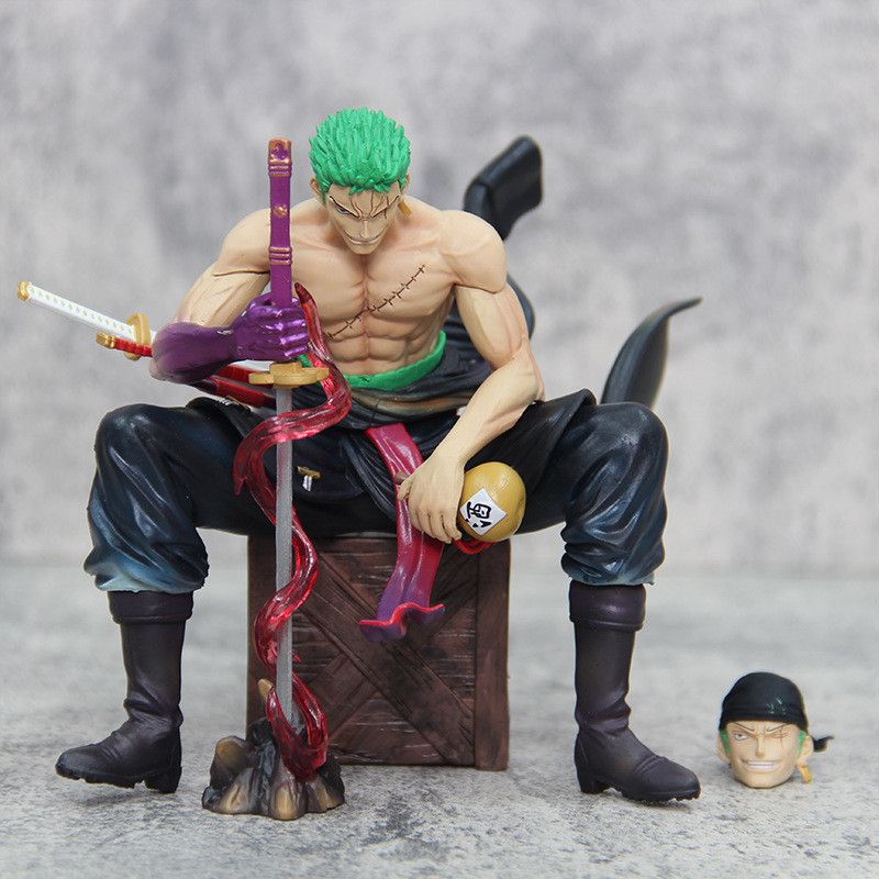 One Piece BT Seated Zoro Figure POP Double-Headed Interchangeable ...