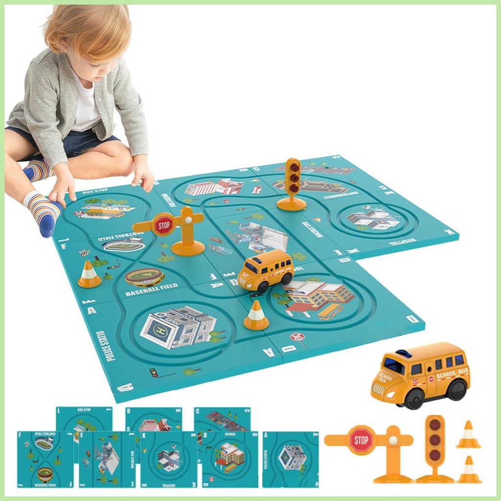 Magnetic Puzzle Race Track Puzzle Racer Kids Car Track Set Battery ...